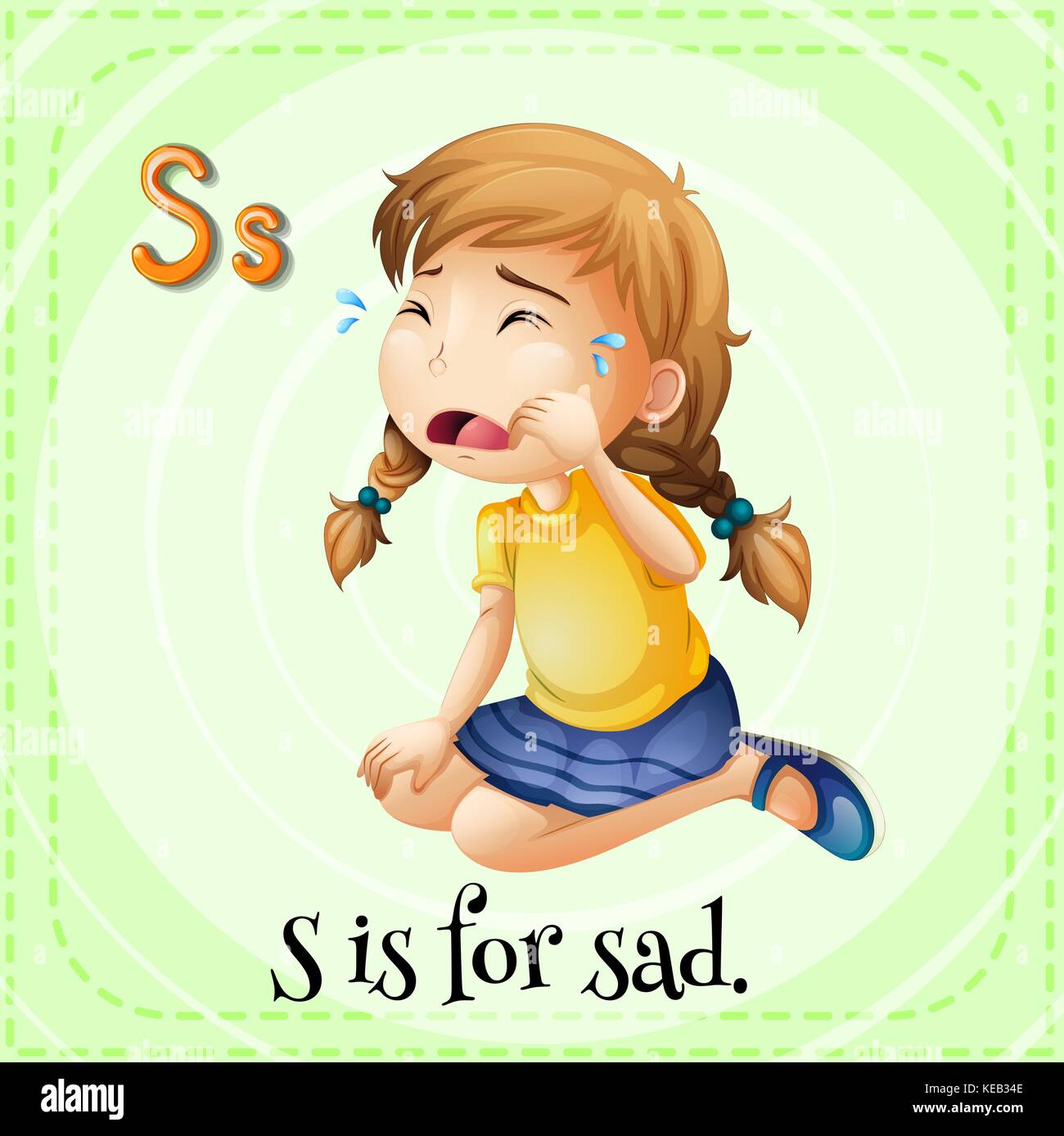 Flashcard letter S is for sad Stock Vector Image & Art - Alamy