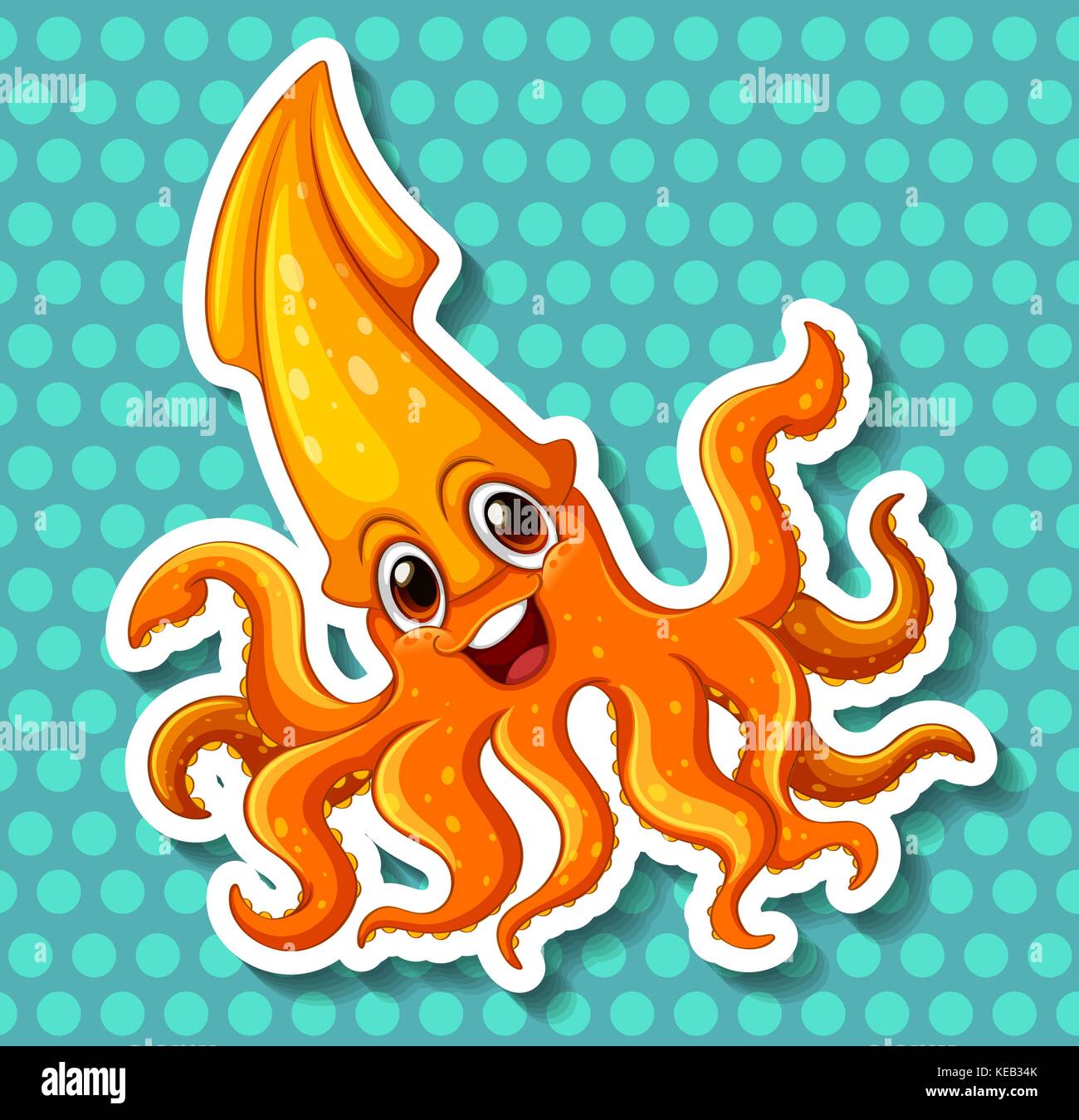 Squid Cartoon Vector Blue Stock Photos & Squid Cartoon Vector Blue ...