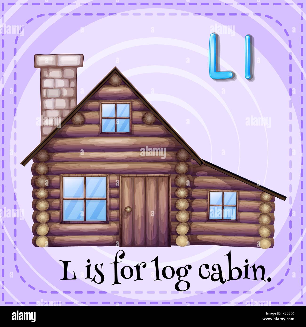 Flashcard letter L is for log cabin Stock Vector Image & Art - Alamy