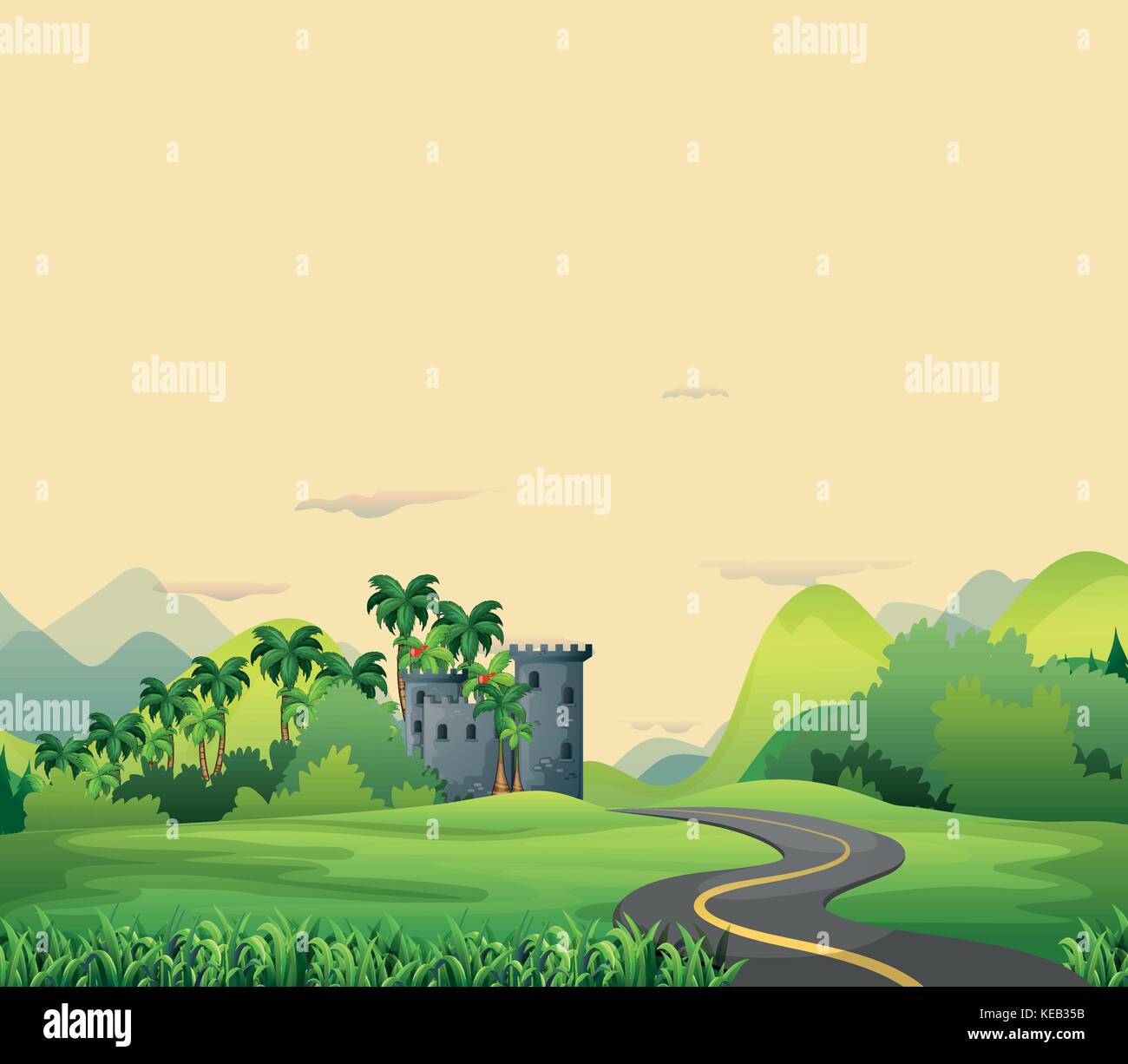 Open green field in Stock Vector Images - Alamy