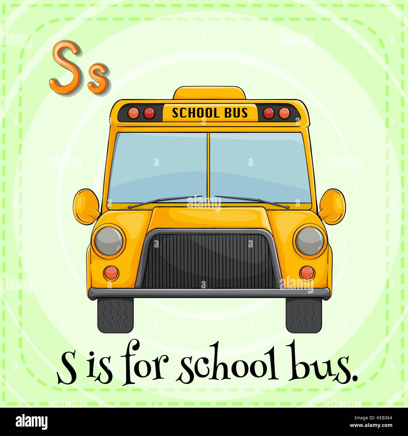 Flashcard letter S is for school bus Stock Vector Image & Art - Alamy
