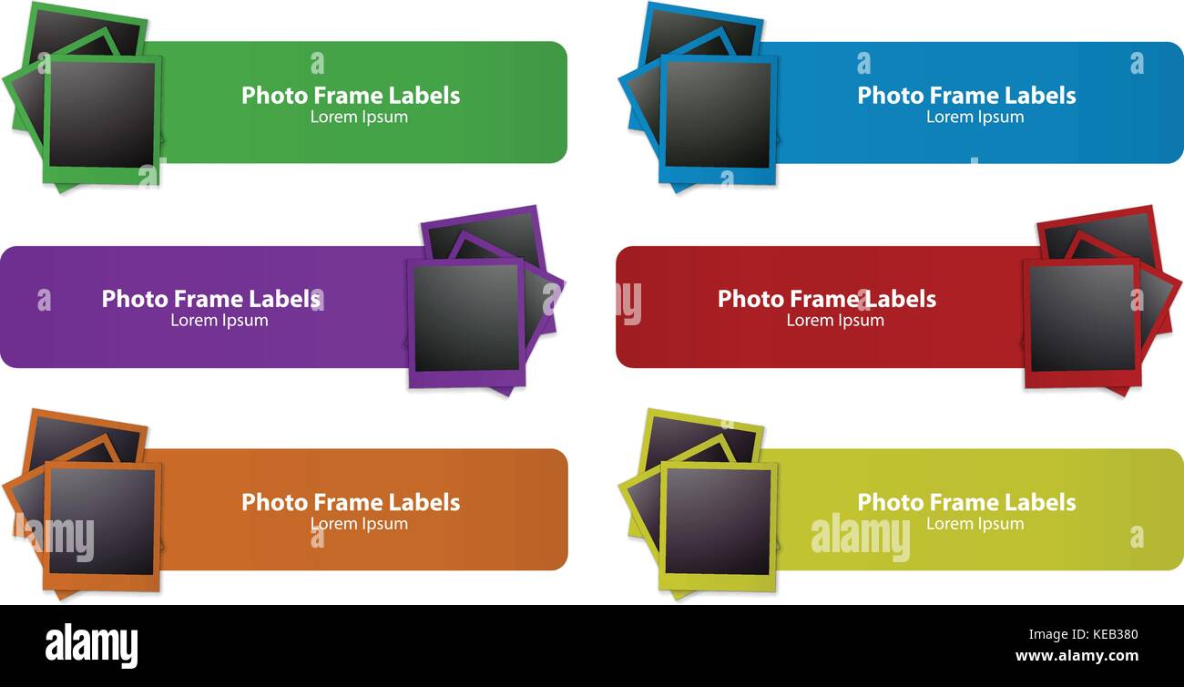 Six different color photo frames labels Stock Vector Image & Art - Alamy