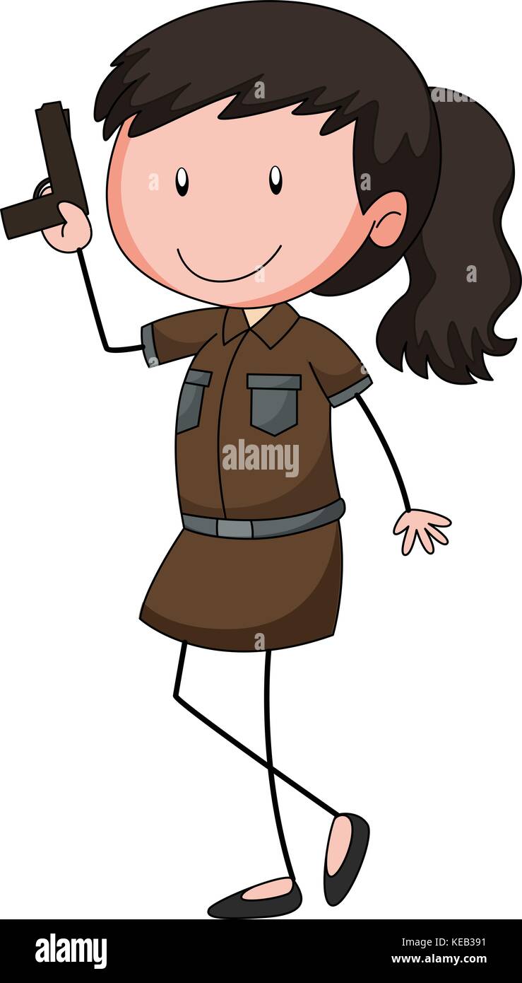 One woman gun Stock Vector Images - Alamy