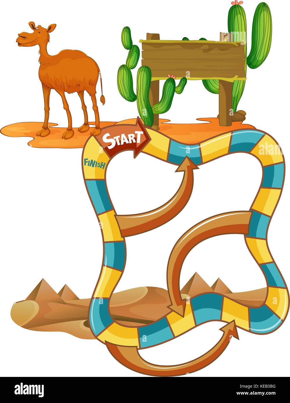 Illustration of a puzzle game with camel and cactus Stock Vector Image ...