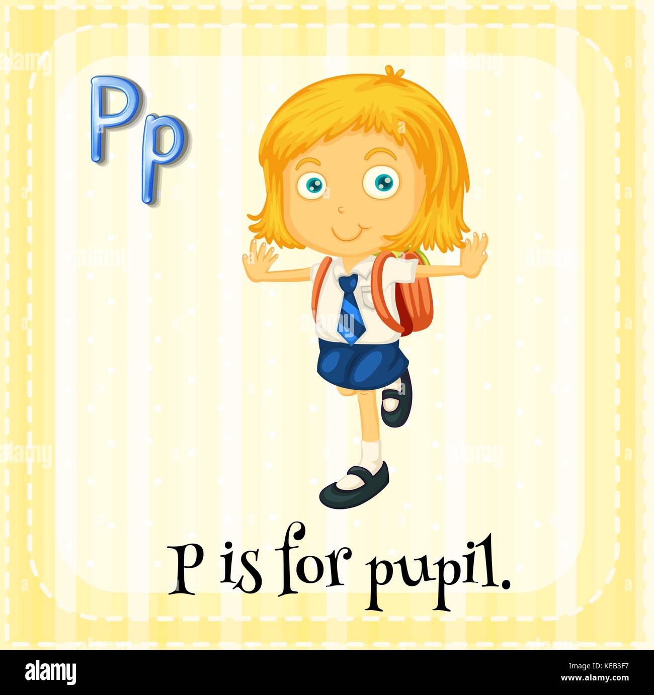 Flashcard of a letter P with a pupil Stock Vector Image & Art - Alamy