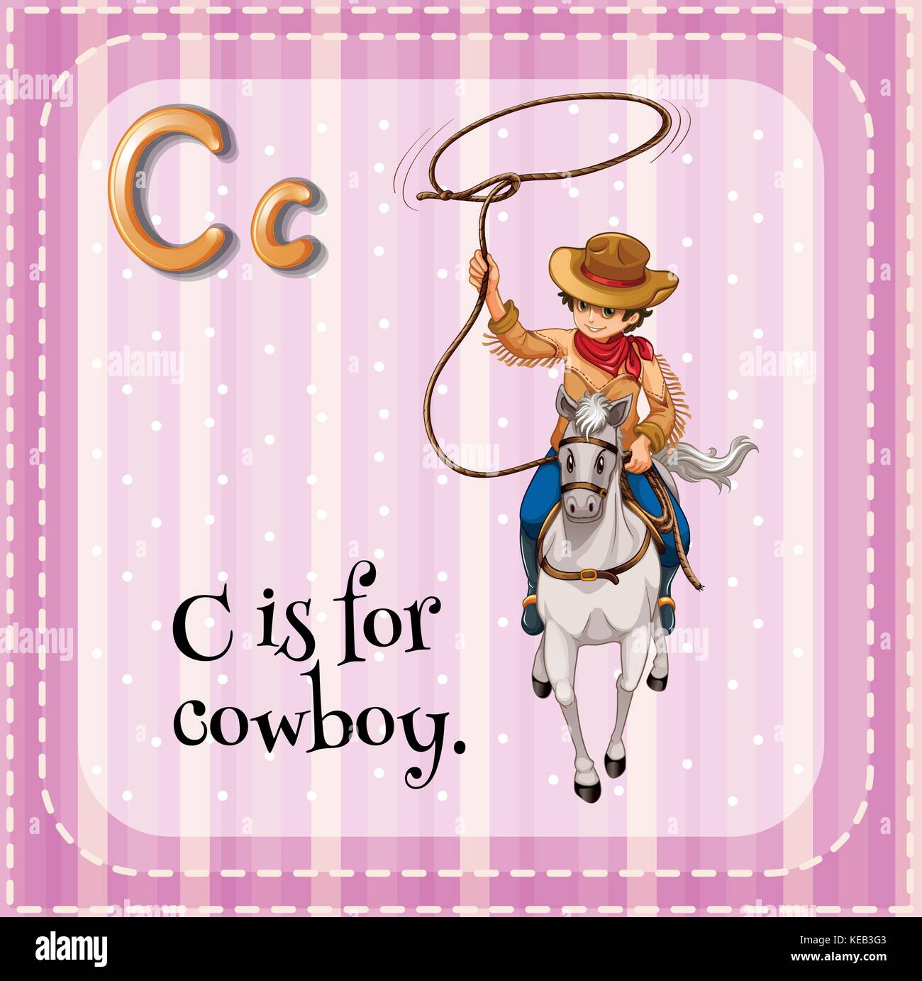 Flash card letter C is for cowboy Stock Vector Image & Art - Alamy