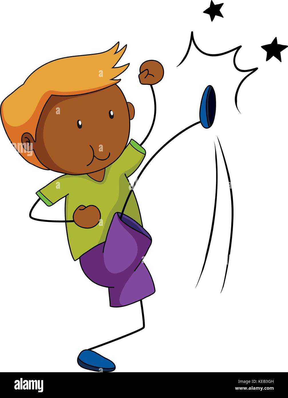 Close up boy kicking something Stock Vector Image & Art - Alamy