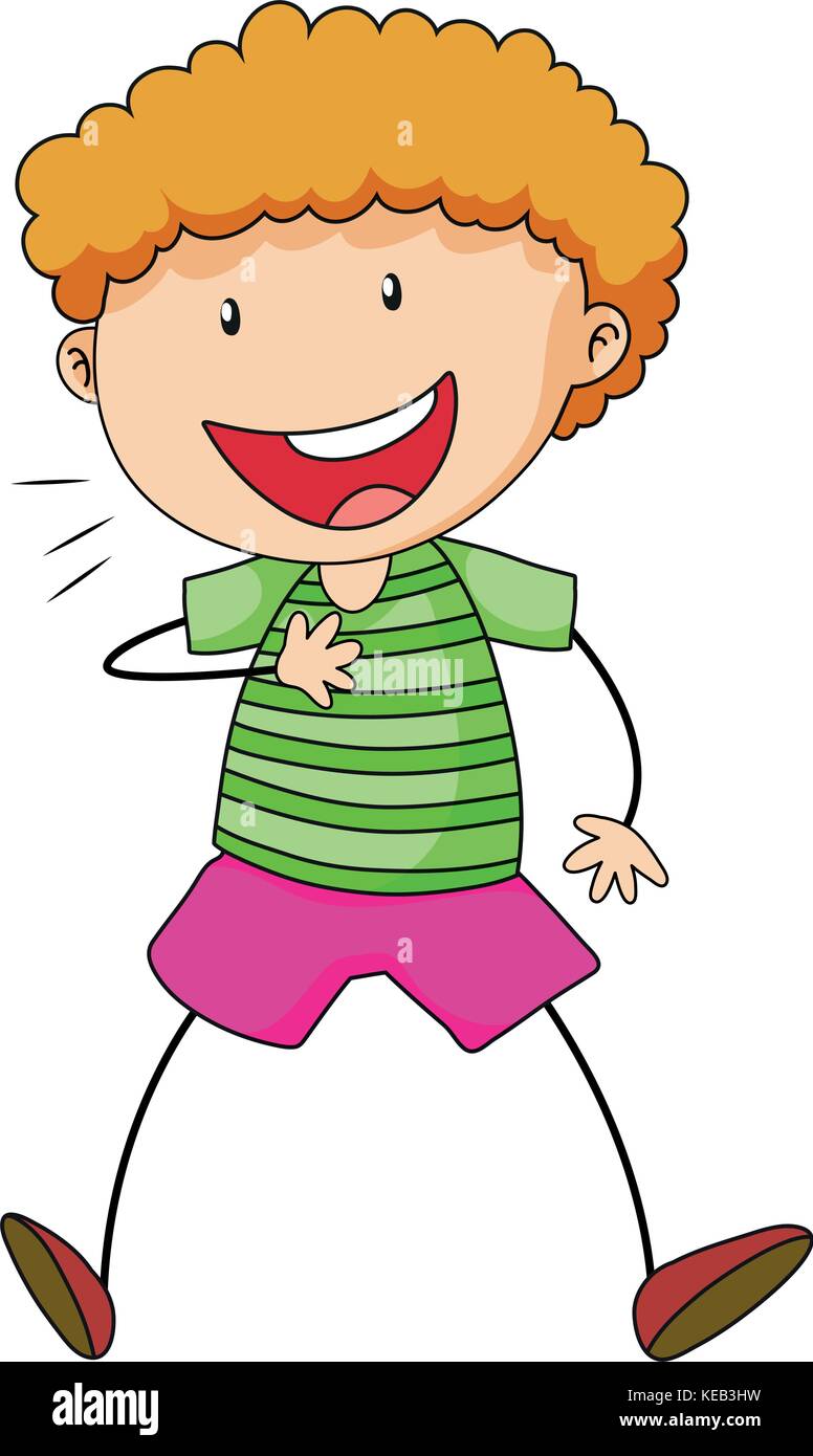 Closeup happy boy laughing alone Stock Vector Image & Art - Alamy
