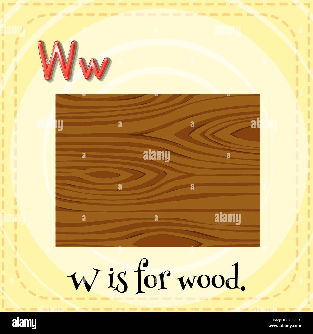 Flashcard letter W is for wood Stock Vector Image & Art - Alamy