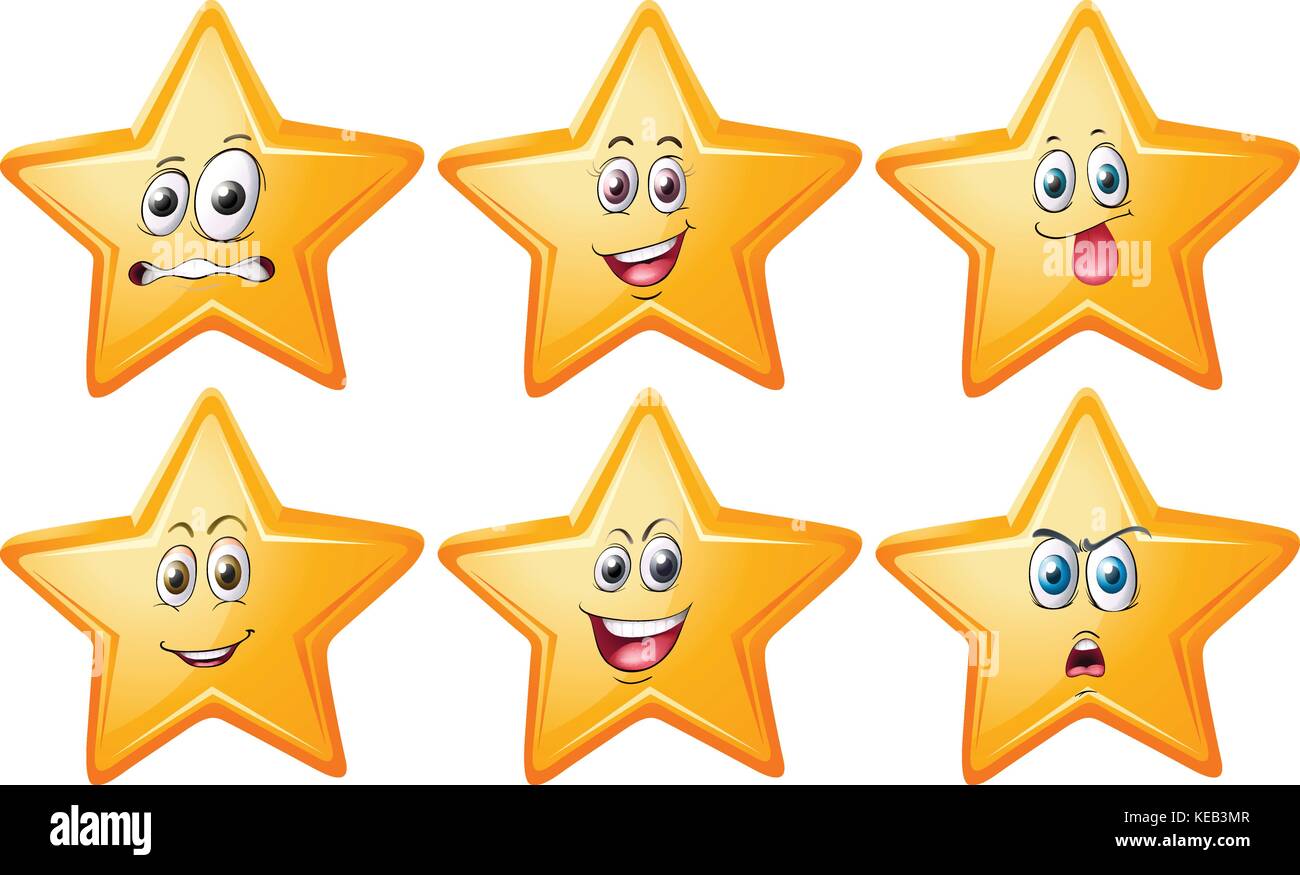 stars with facial expressions Stock Vector Image & Art - Alamy