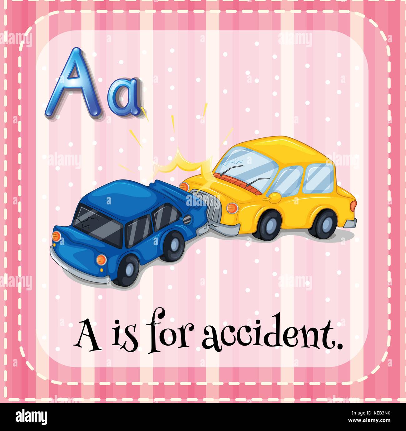 Flash card letter A is for accident Stock Vector Image & Art - Alamy