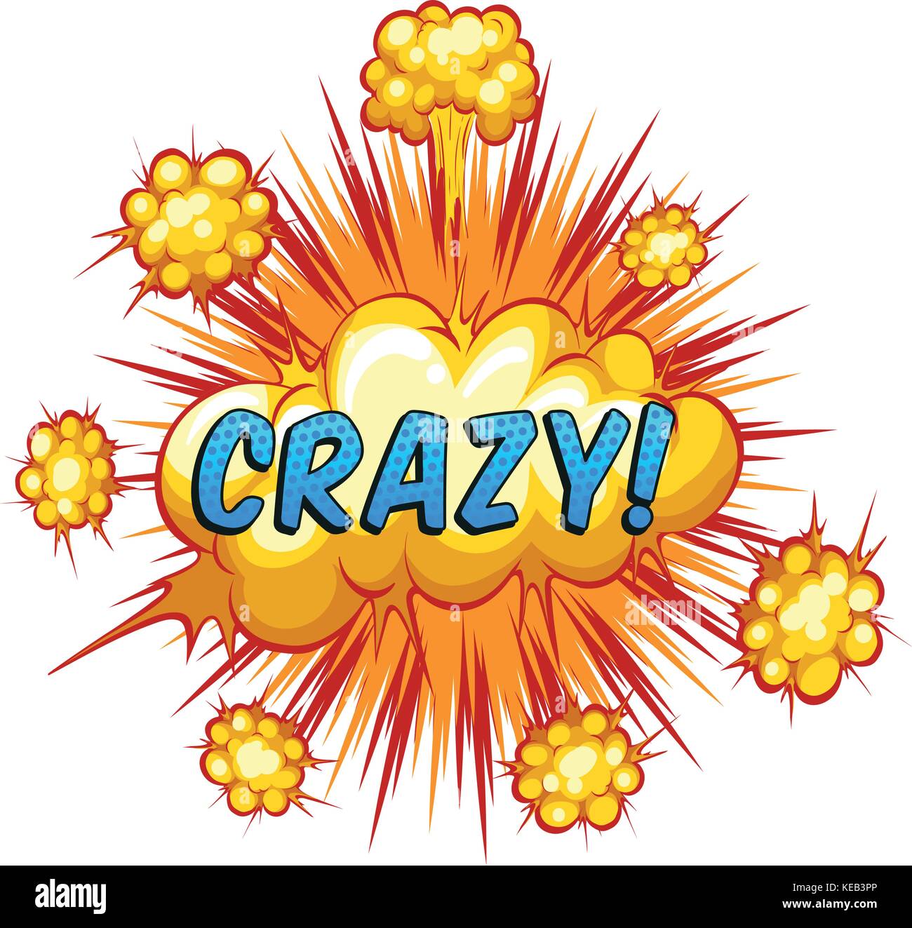 Crazy expression with cloud explosion background Stock Vector Image ...