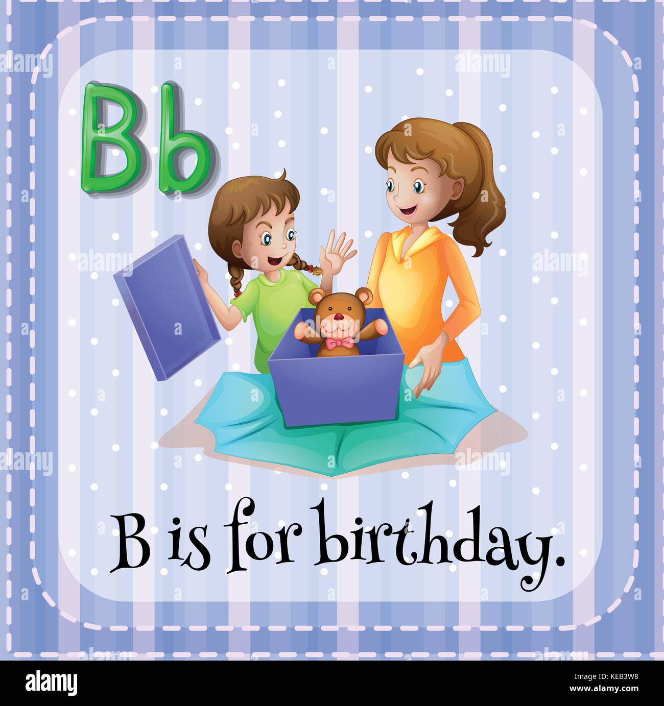 Flashcard letter B is for birthday Stock Vector Image & Art - Alamy