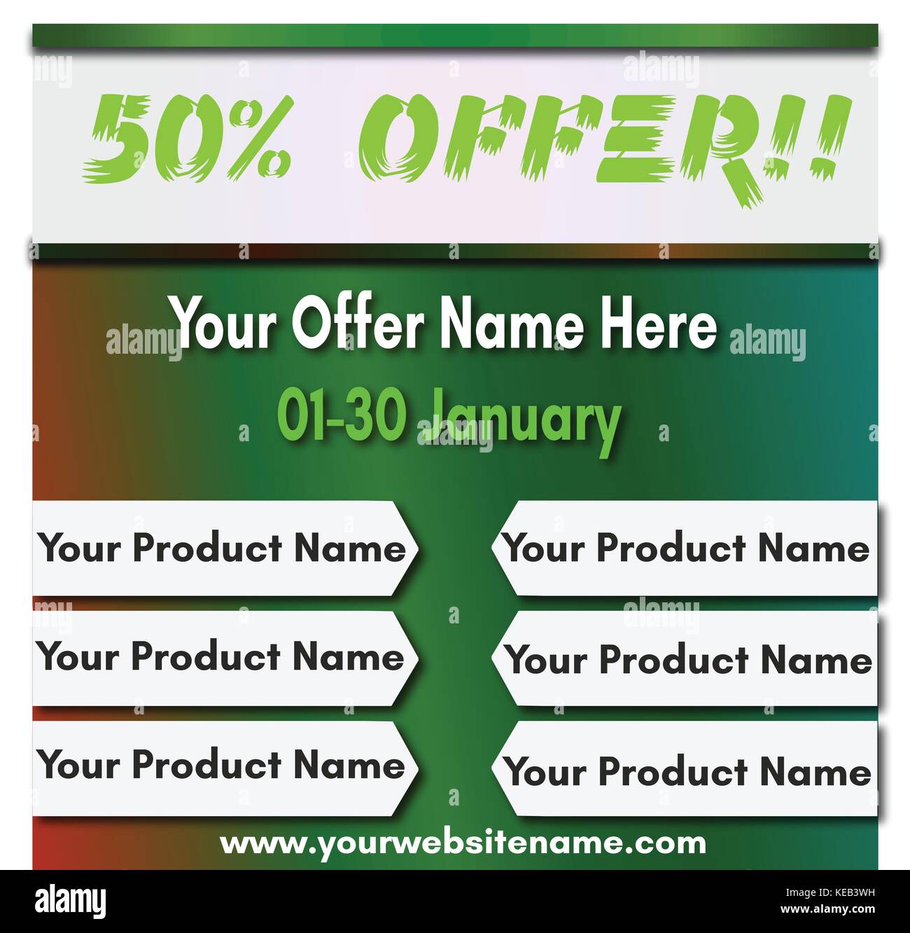 Web Banner of offer with green background Stock Vector Image & Art - Alamy