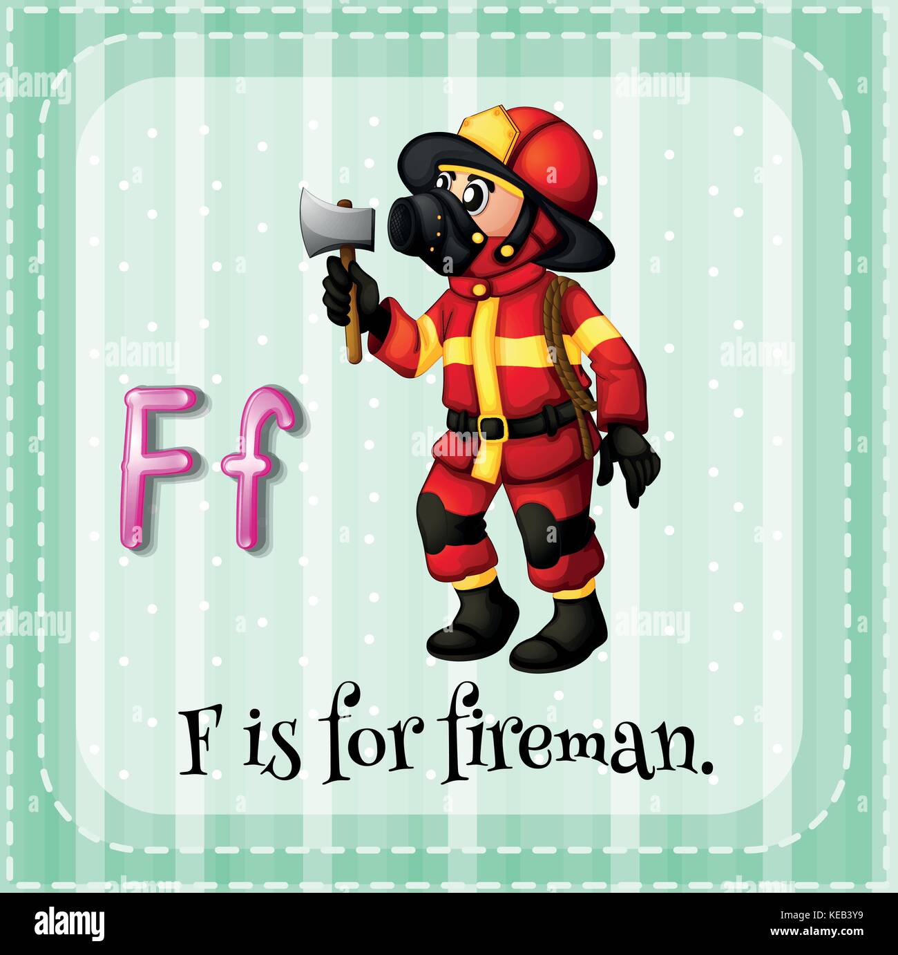 Flashcard letter F is for fireman Stock Vector Image & Art - Alamy