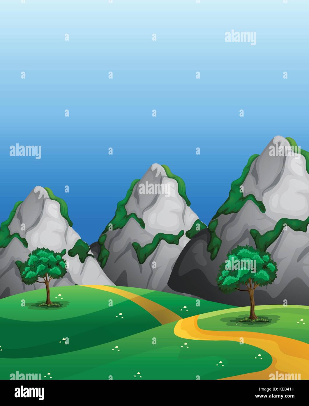 Hills spring countryside outdoors Stock Vector Images - Alamy