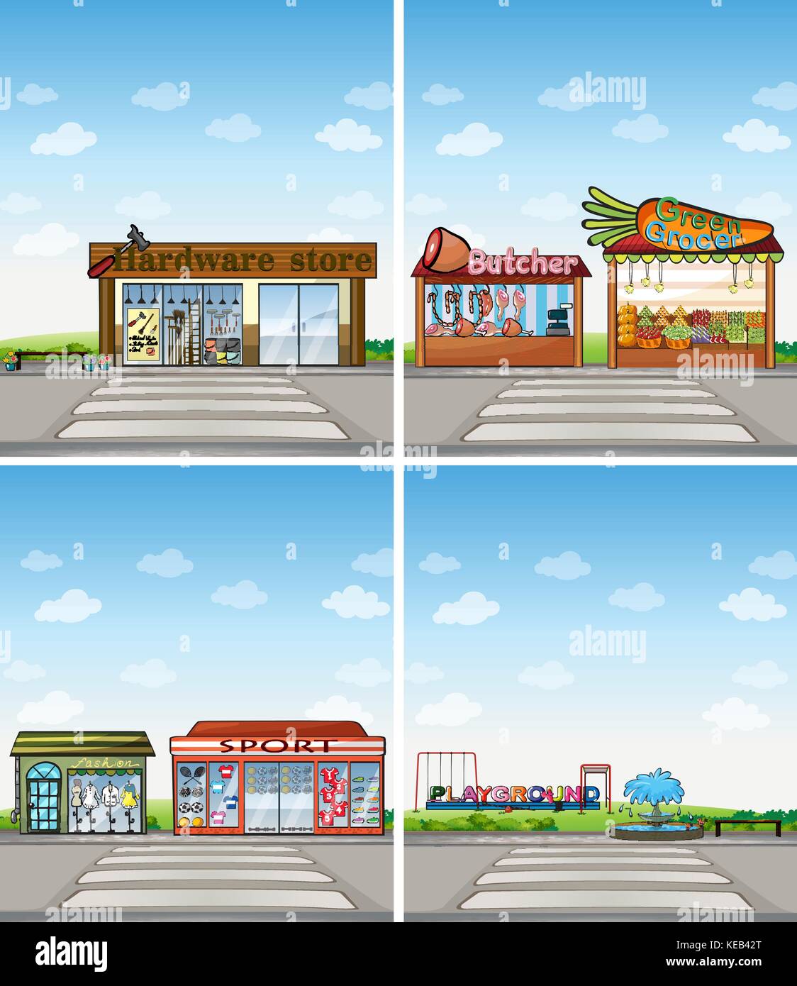 Day time street scene Stock Vector Images - Alamy
