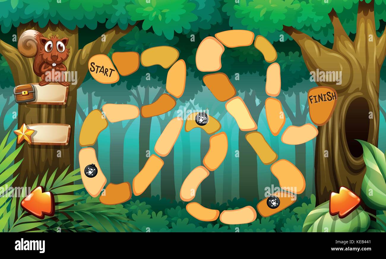 Game template with forest background Stock Vector Image & Art - Alamy