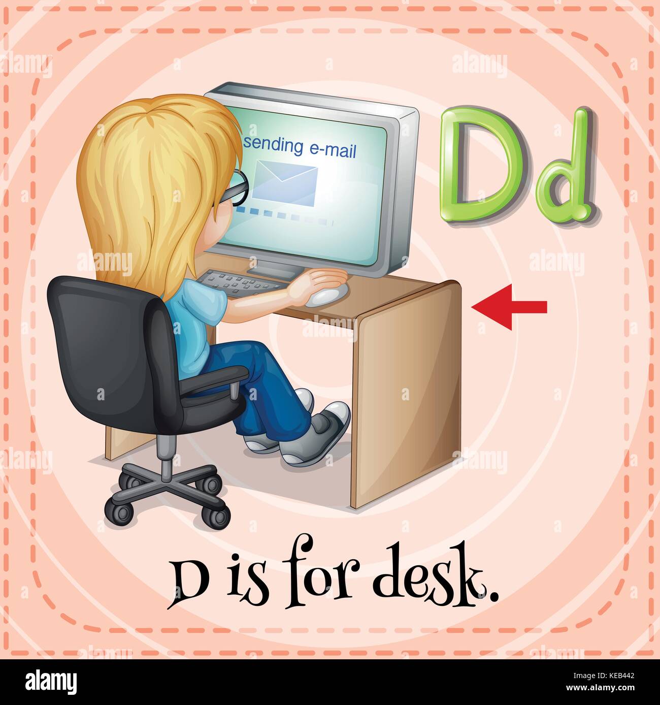 Flashcard letter D is for desk Stock Vector Image & Art - Alamy