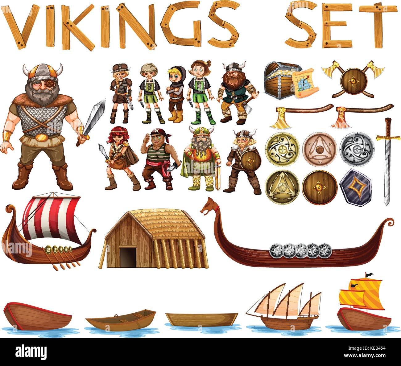 Illustration of a set of vikings Stock Vector Image & Art - Alamy