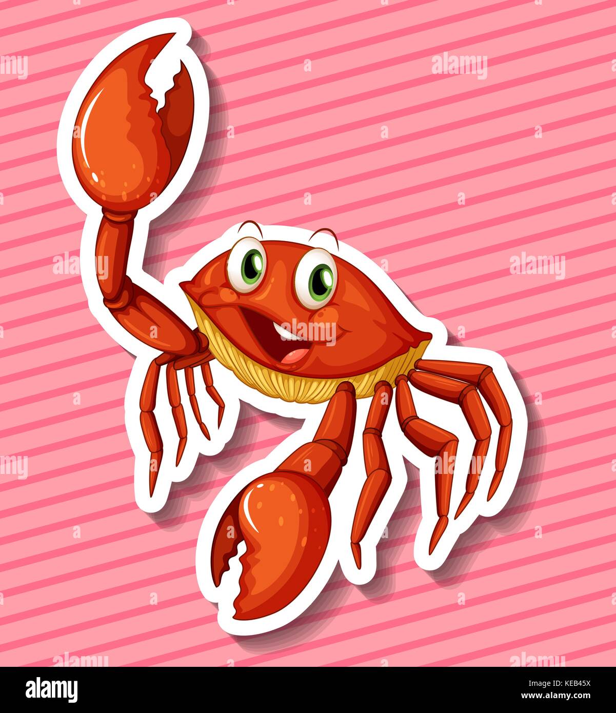 Closeup happy crab with big claws Stock Vector Image & Art - Alamy