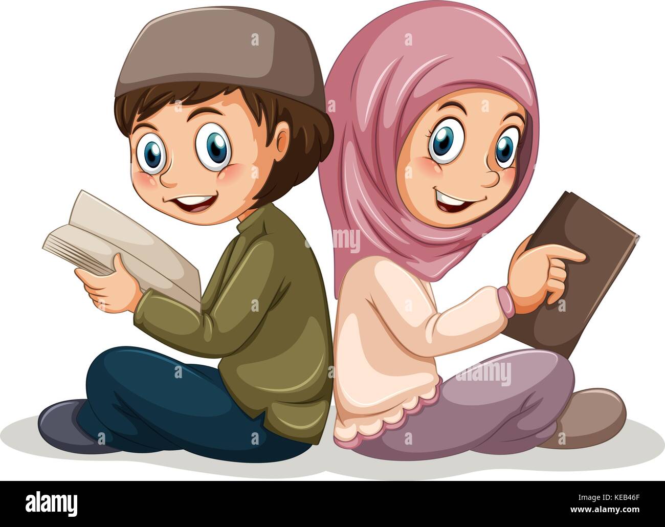 Two muslims reading books together Stock Vector Image & Art - Alamy
