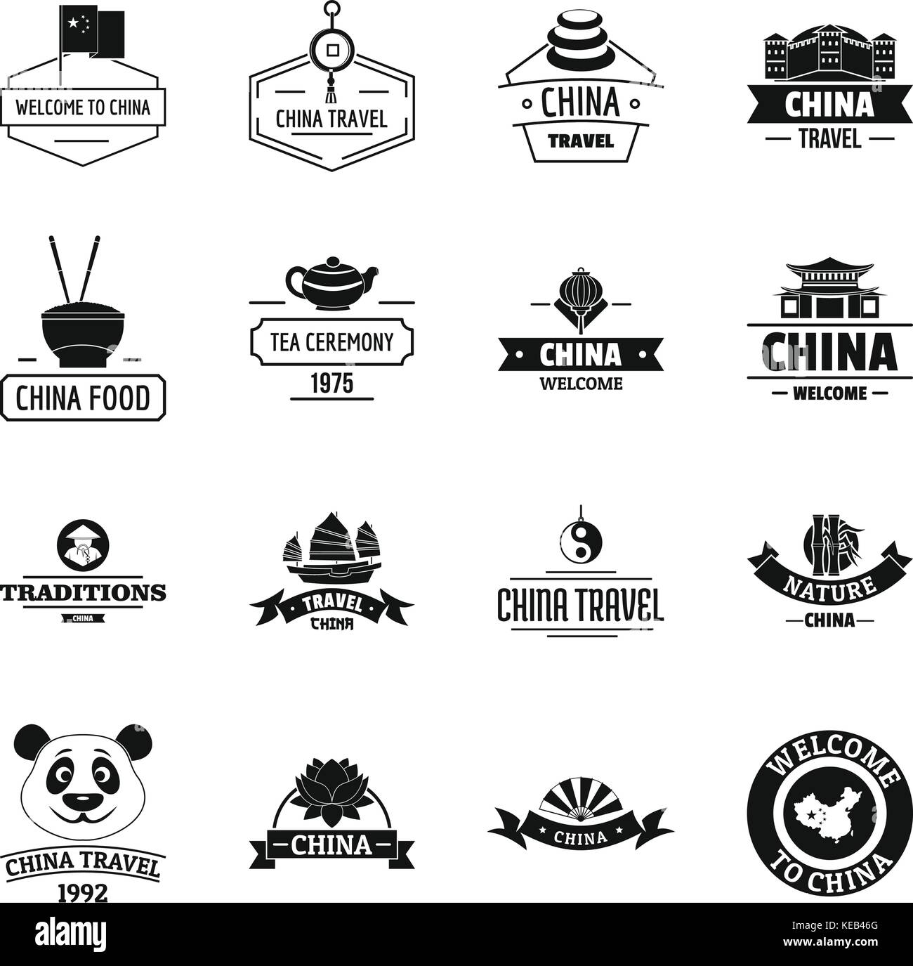 China travel logo icons set, simple style Stock Vector Image & Art - Alamy