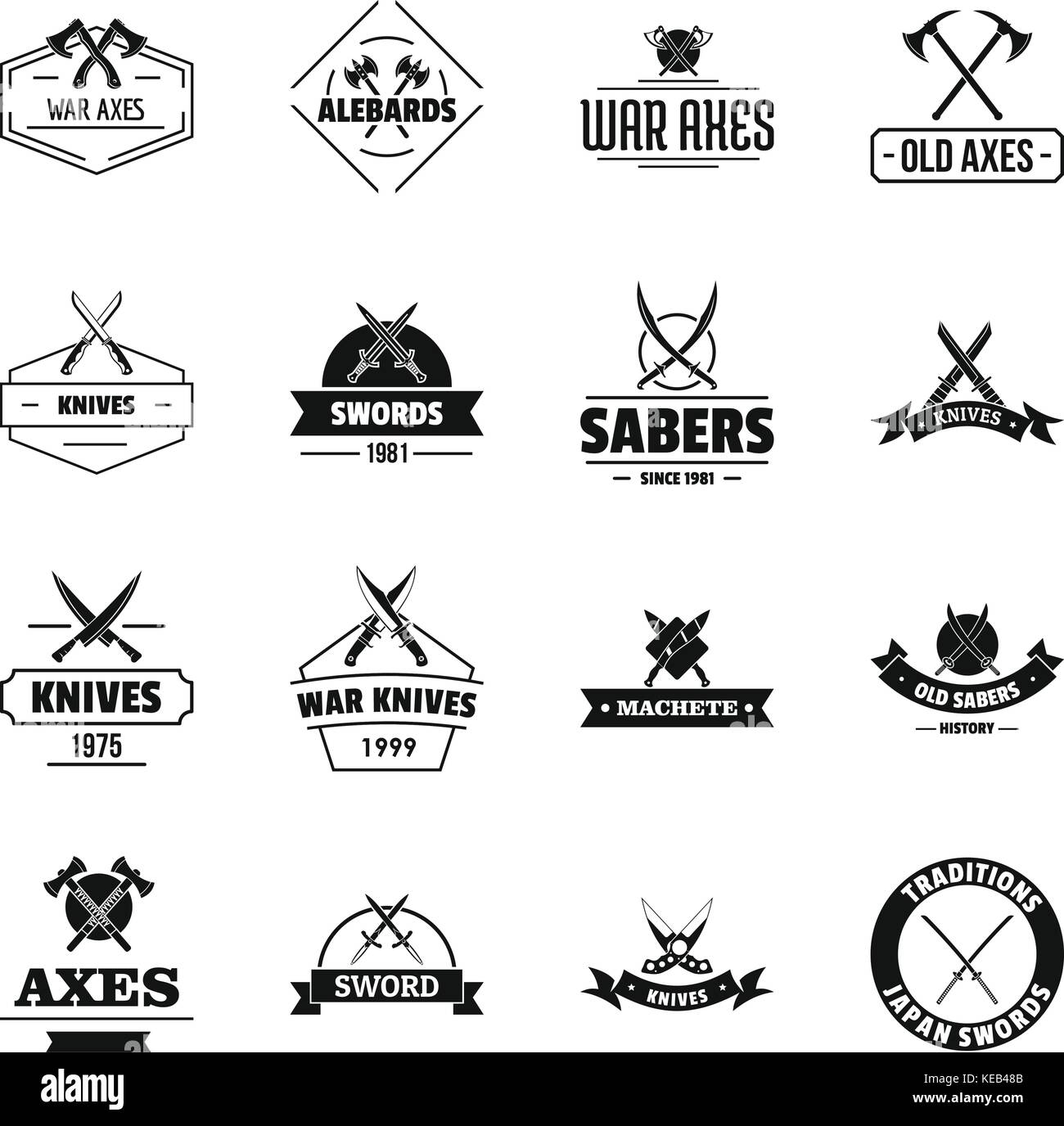 Steel arms logo icons set, simple style Stock Vector Image & Art - Alamy