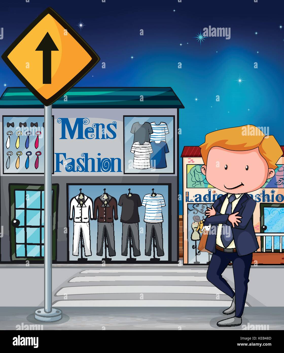 Shop front night Stock Vector Images - Alamy