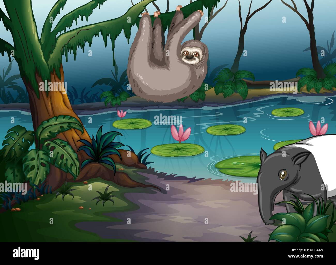 Living in green landscape Stock Vector Images - Alamy