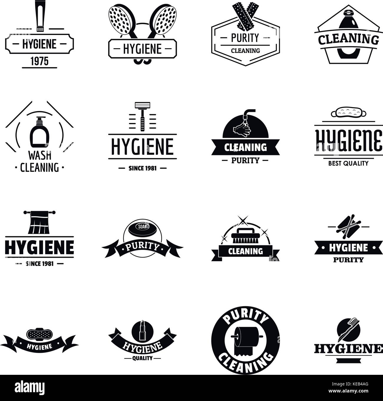 Hygiene logo icons set, simple style Stock Vector Image & Art - Alamy