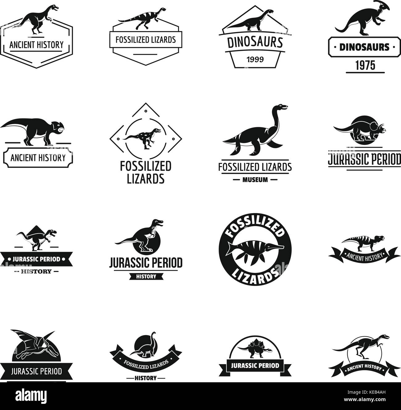 Dinosaur logo icons set, simple style Stock Vector Image & Art - Alamy