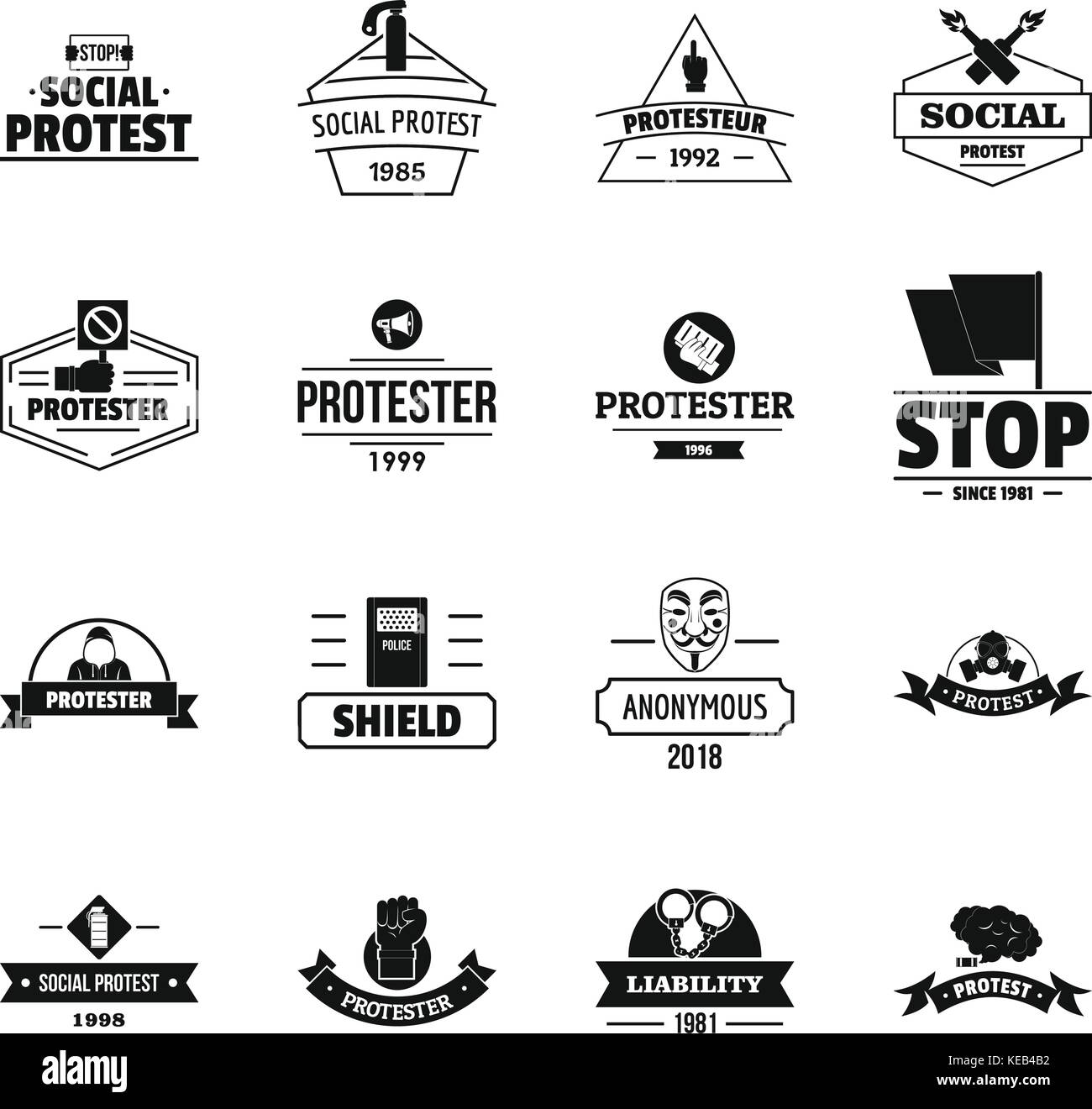 Protest logo icons set, simple style Stock Vector Image & Art - Alamy