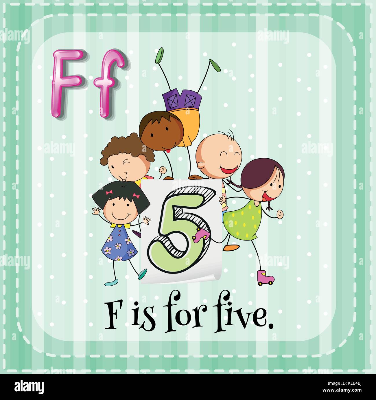 Flashcard letter F is for five Stock Vector Image & Art - Alamy