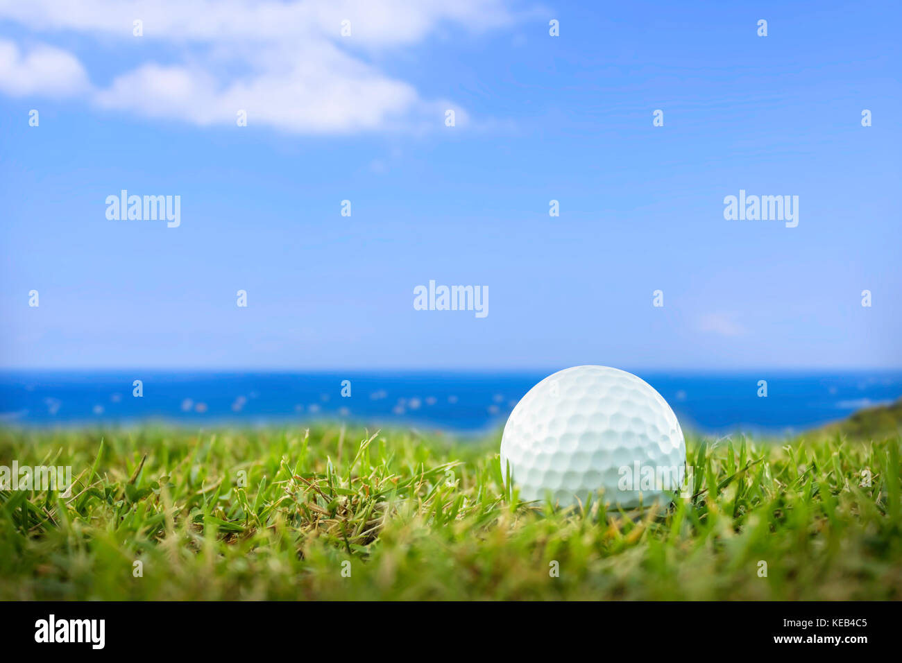 Golf ball on a tee, simple golf background Stock Photo - Alamy
