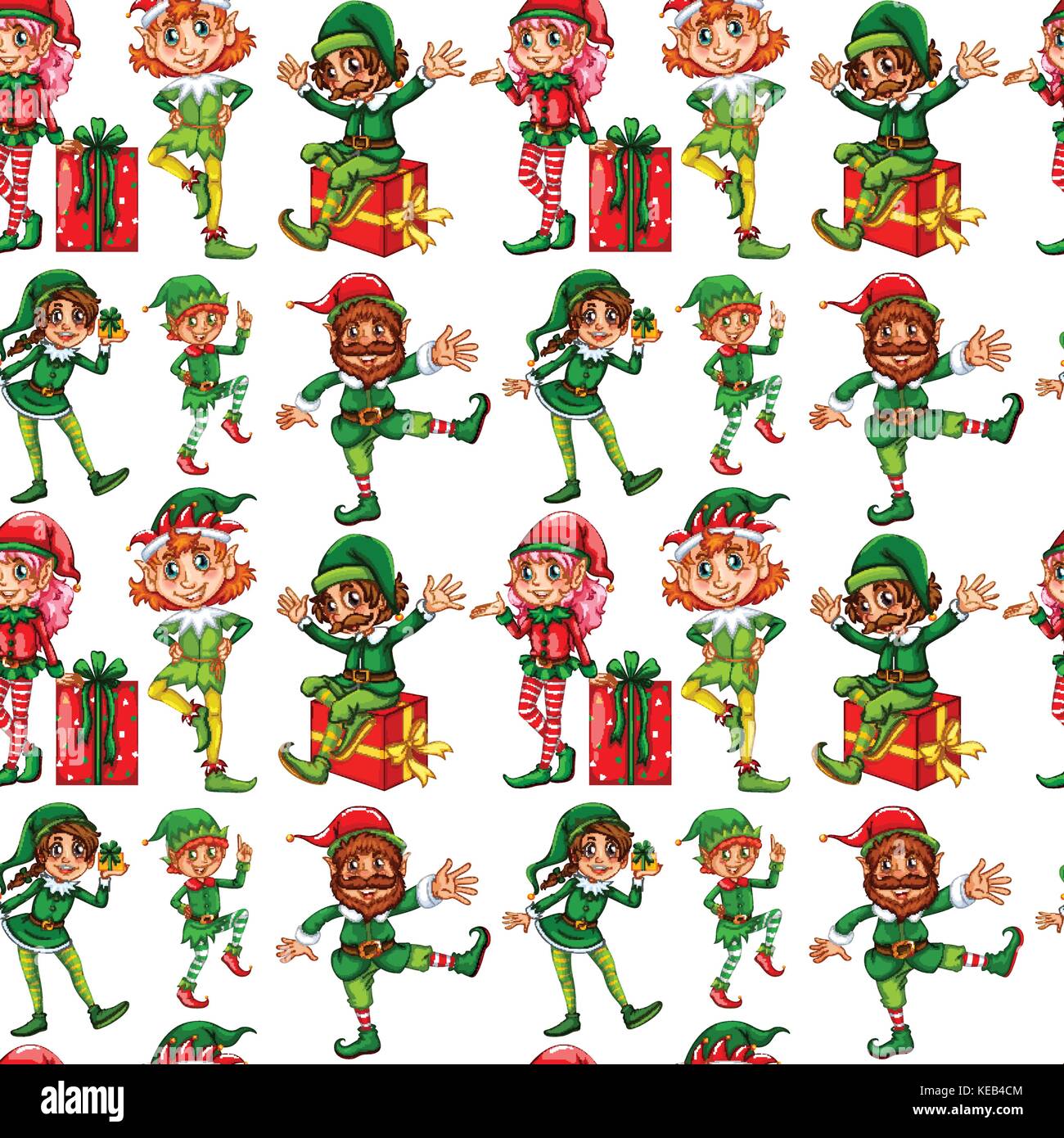 Seamless christmas elf gift Stock Vector Images - Alamy