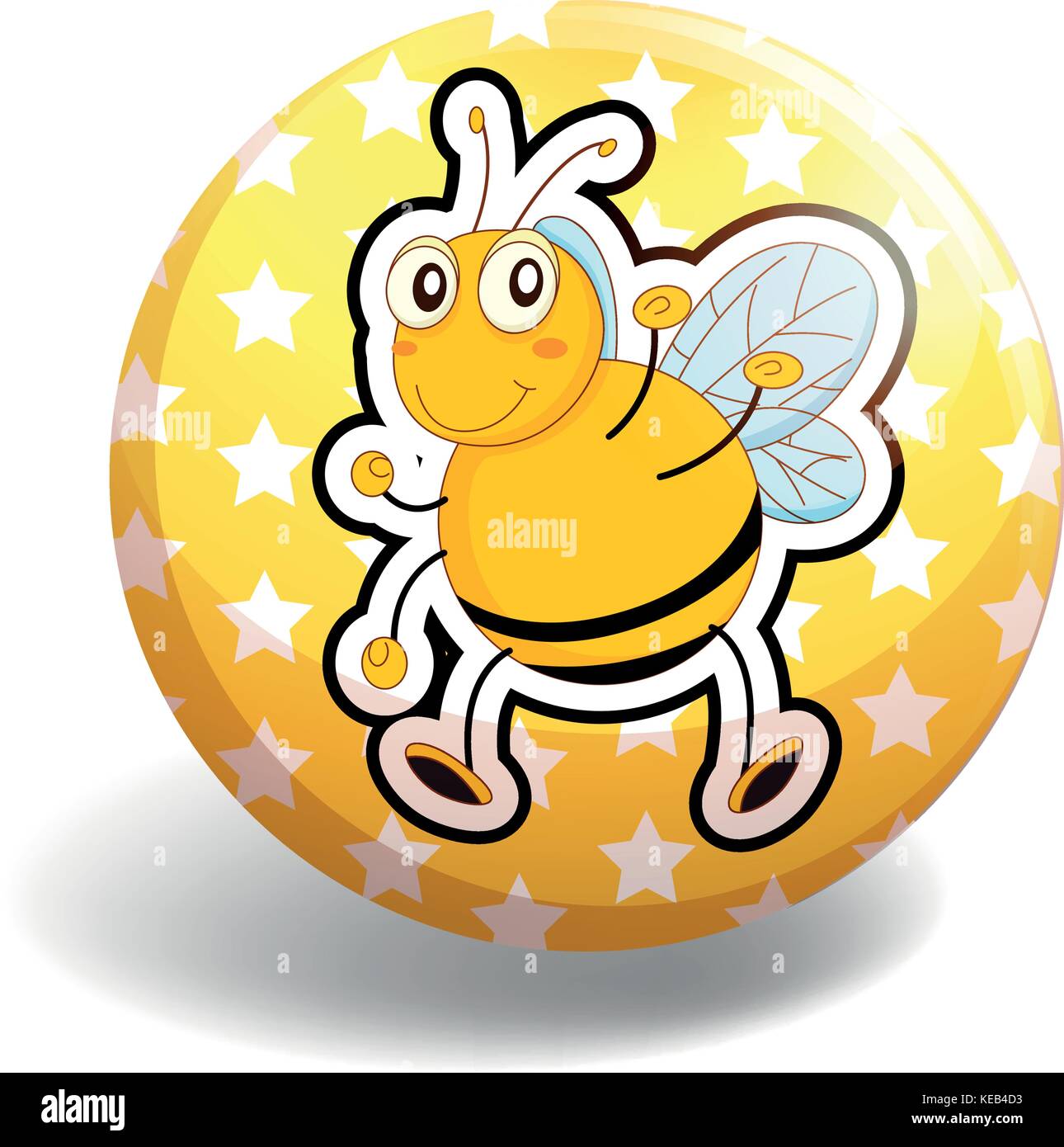 Happy cartoon bee flying smiling Stock Vector Images - Alamy