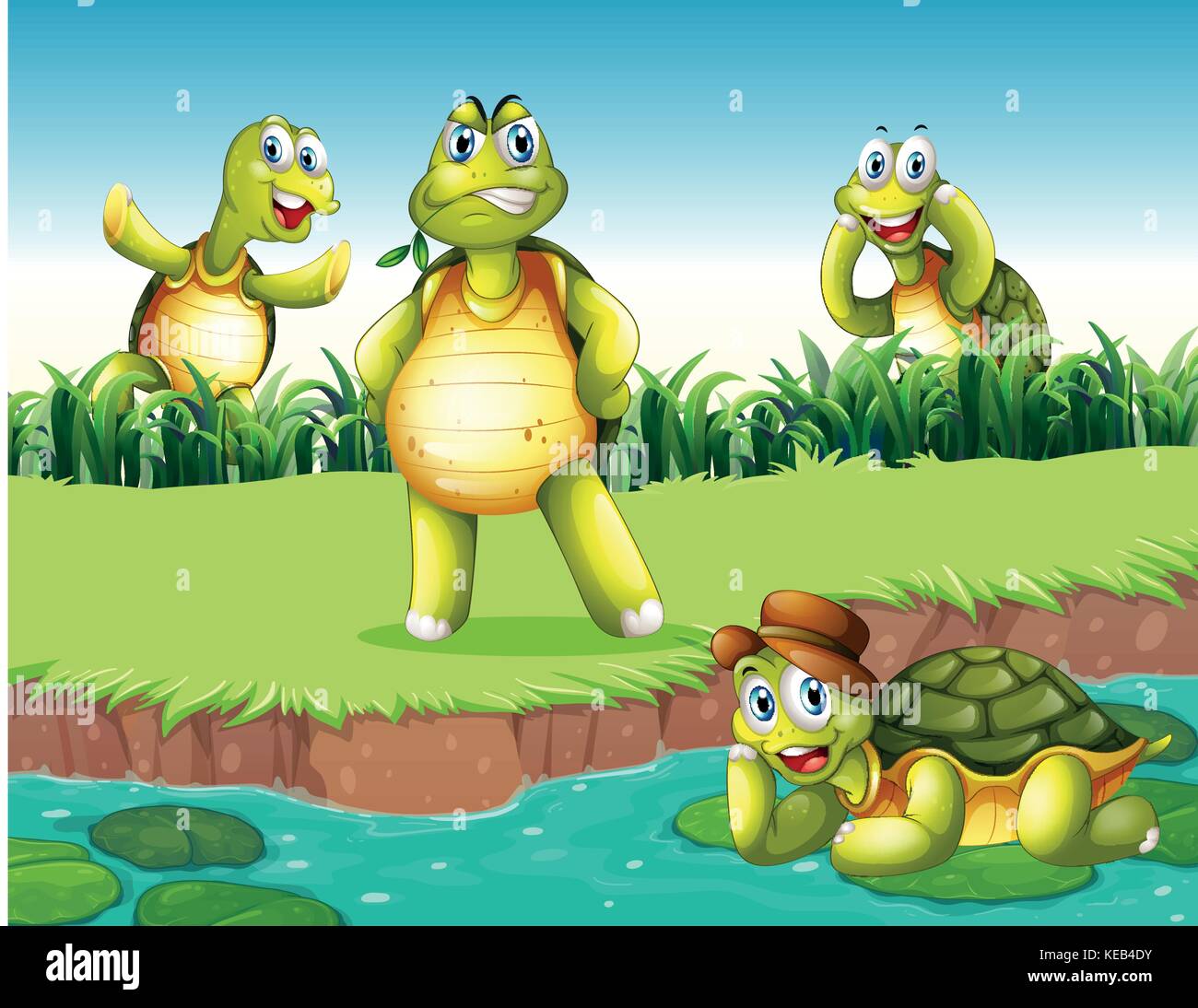 Four turtles Stock Vector Images - Alamy
