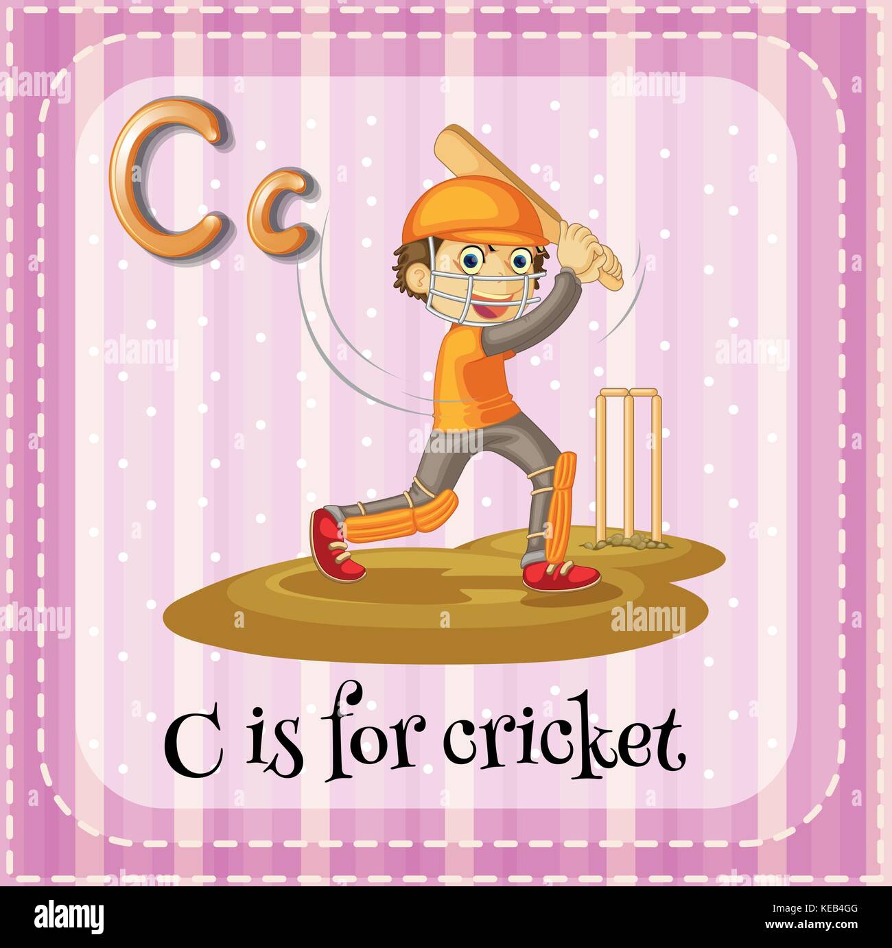 Flash card letter C is for cricket Stock Vector Image & Art - Alamy