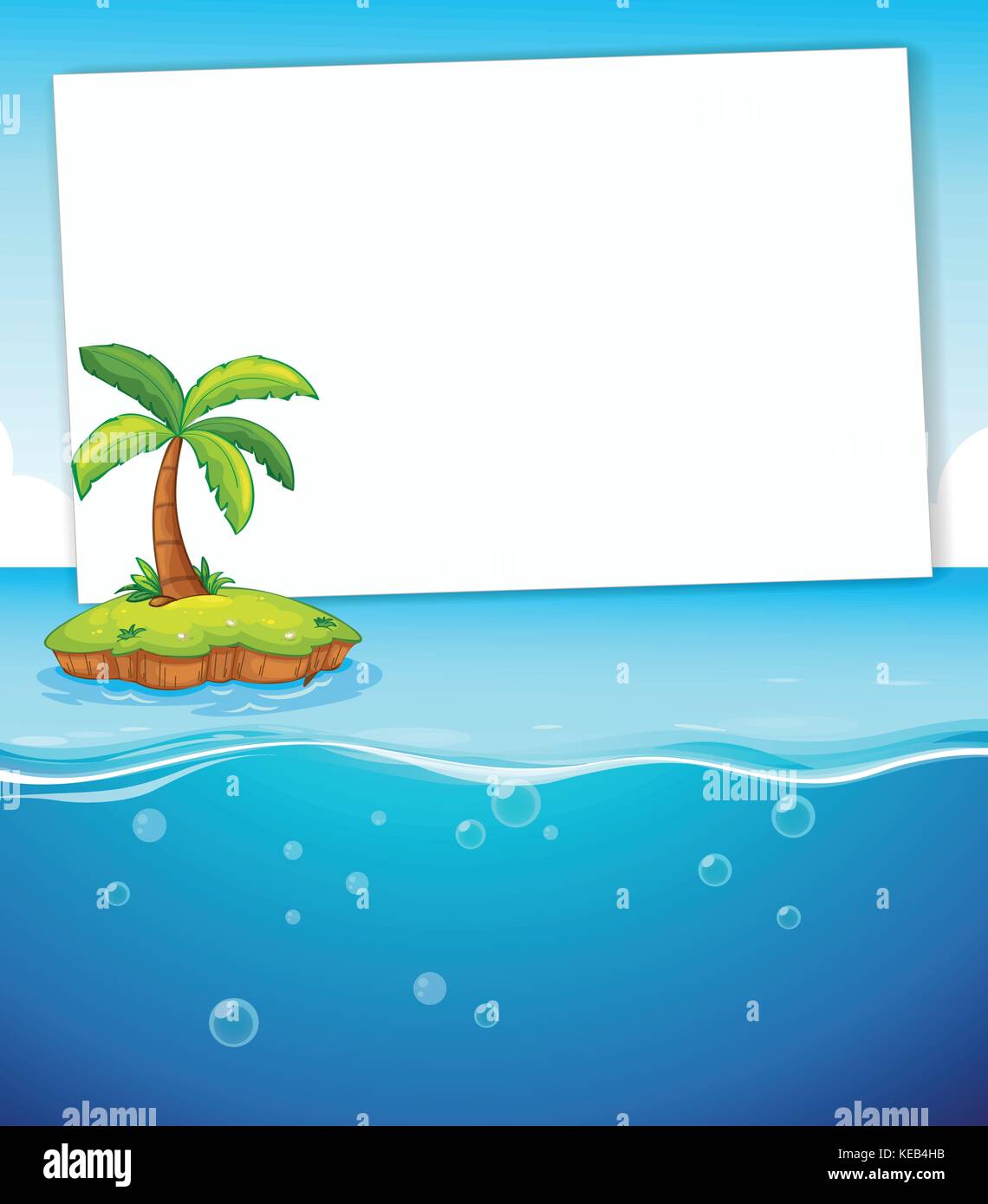 Blank banner with island and ocean background Stock Vector Image & Art ...