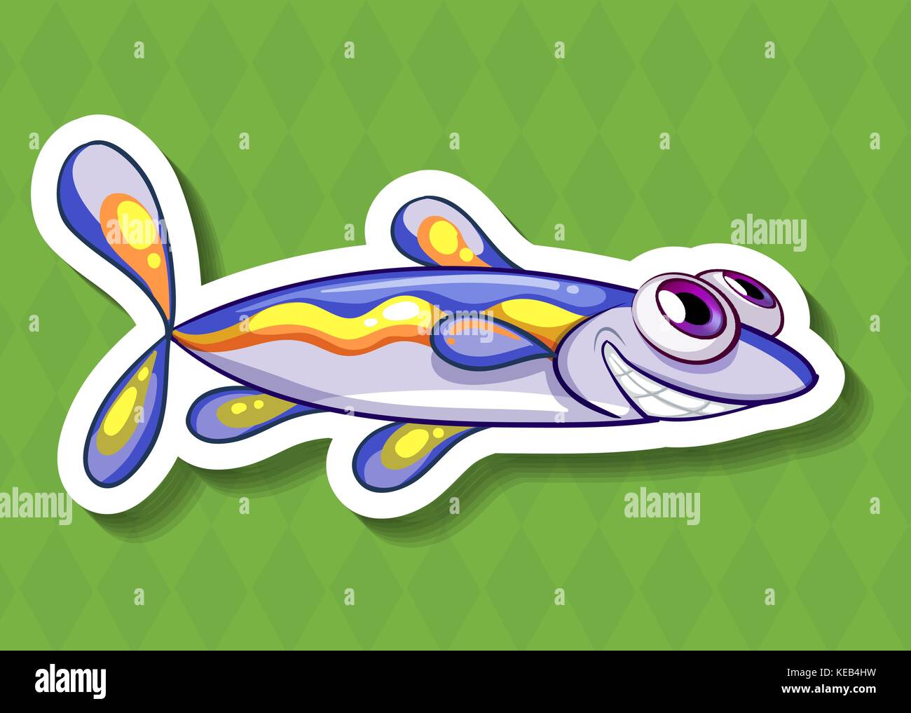 Close up happy fish on green background Stock Vector Image & Art - Alamy