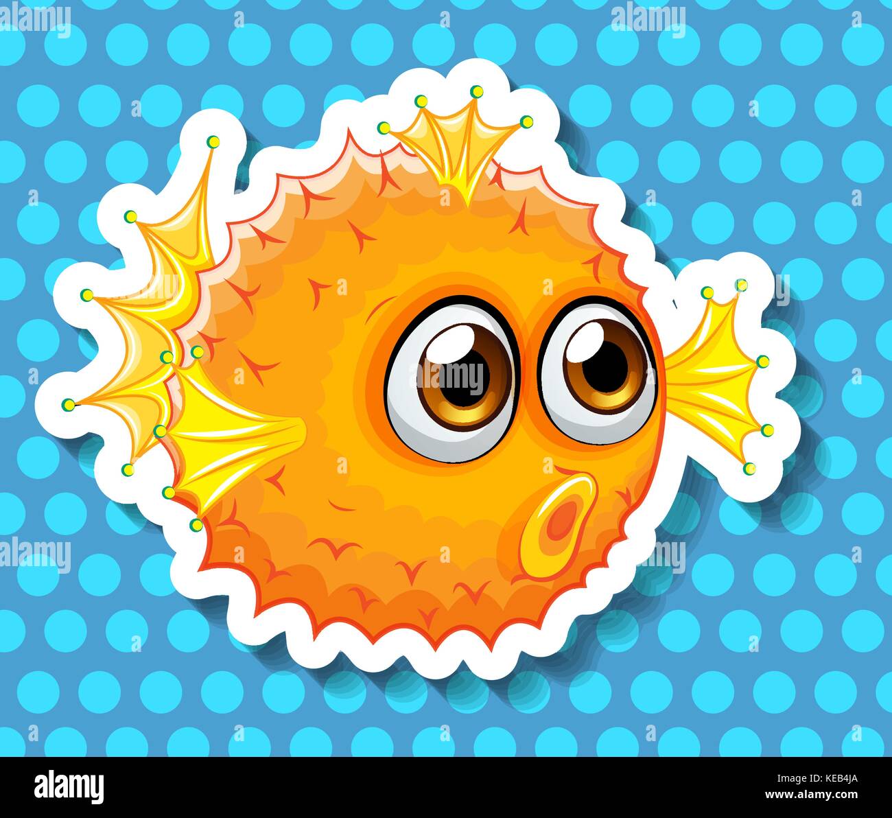 Balloon fish swimming on polkadot background Stock Vector Image & Art ...