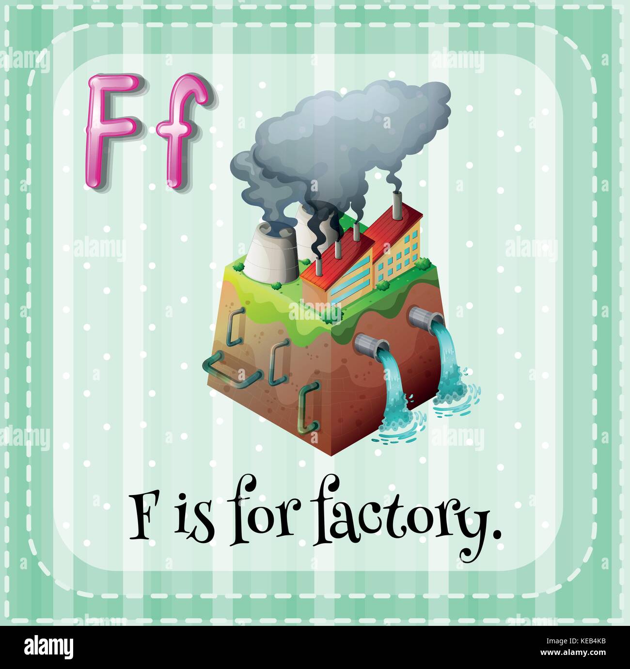 Flashcard letter F is for factory Stock Vector Image & Art - Alamy