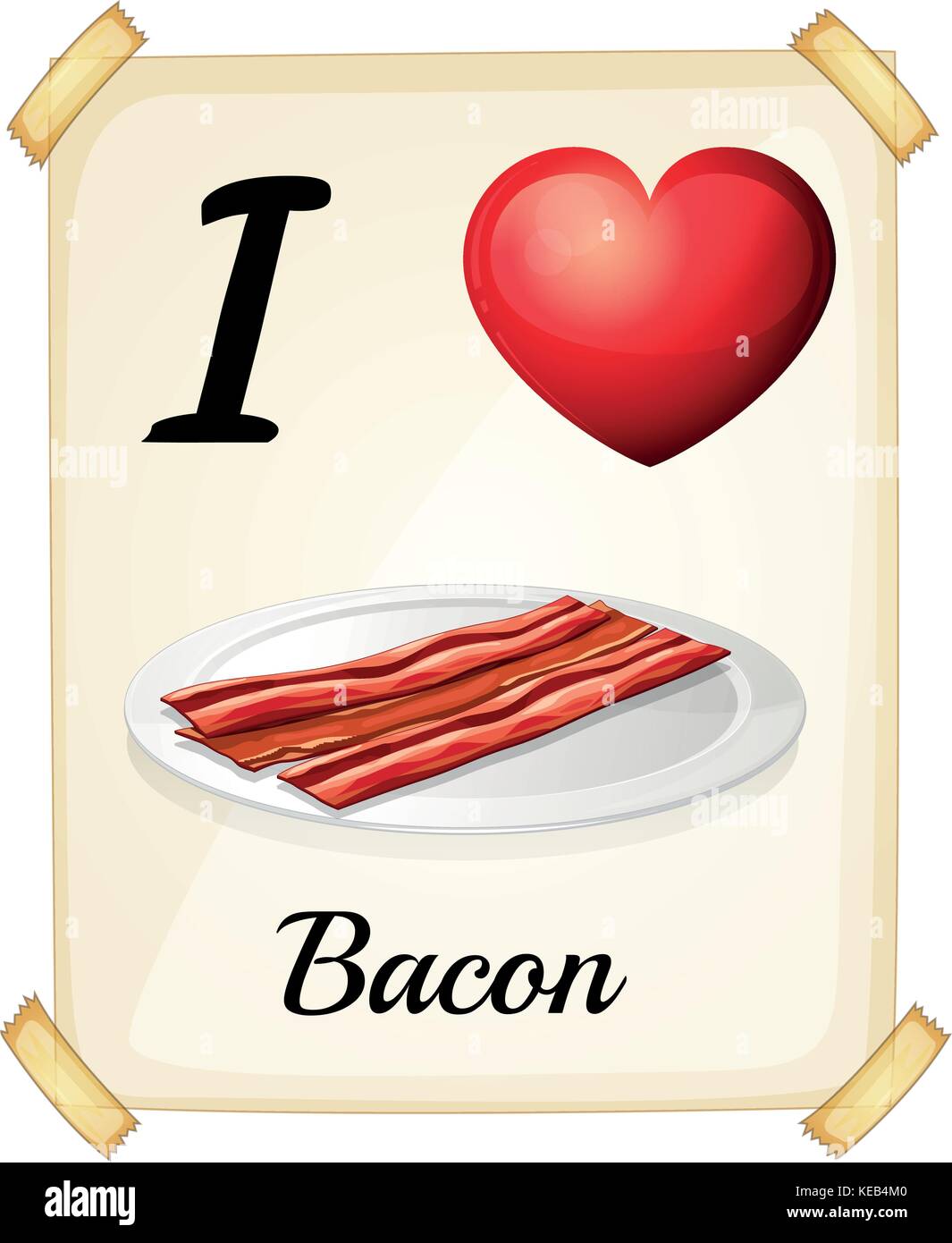 Illustration of I love bacon banner Stock Vector Image & Art - Alamy