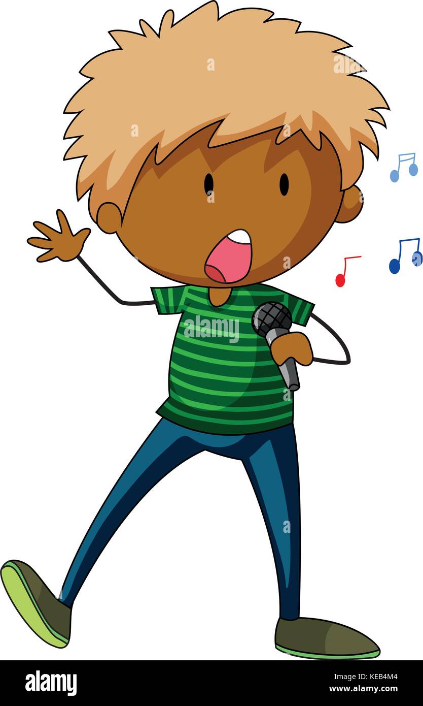 Boy singing close up Stock Vector Images - Alamy