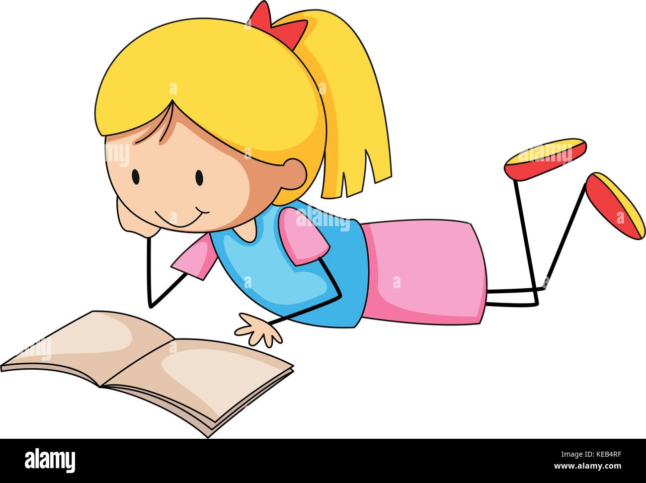Close up girl reading a book alone Stock Vector Image & Art - Alamy