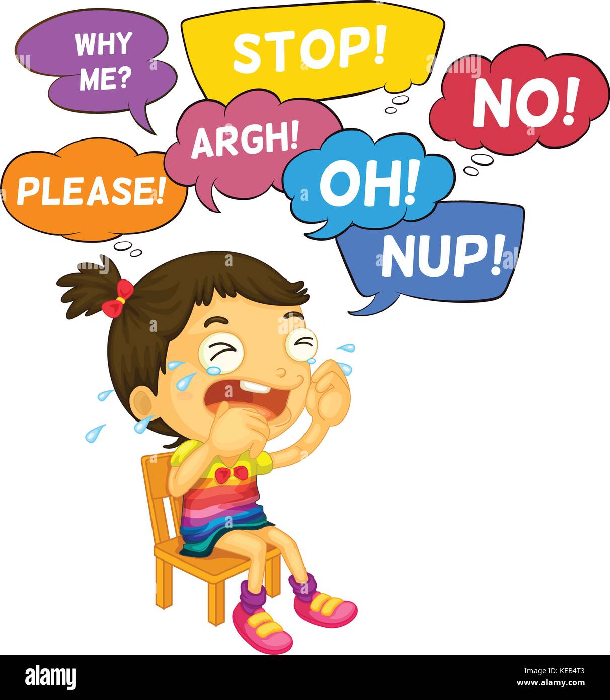 Girl crying with word expressions Stock Vector Image & Art - Alamy