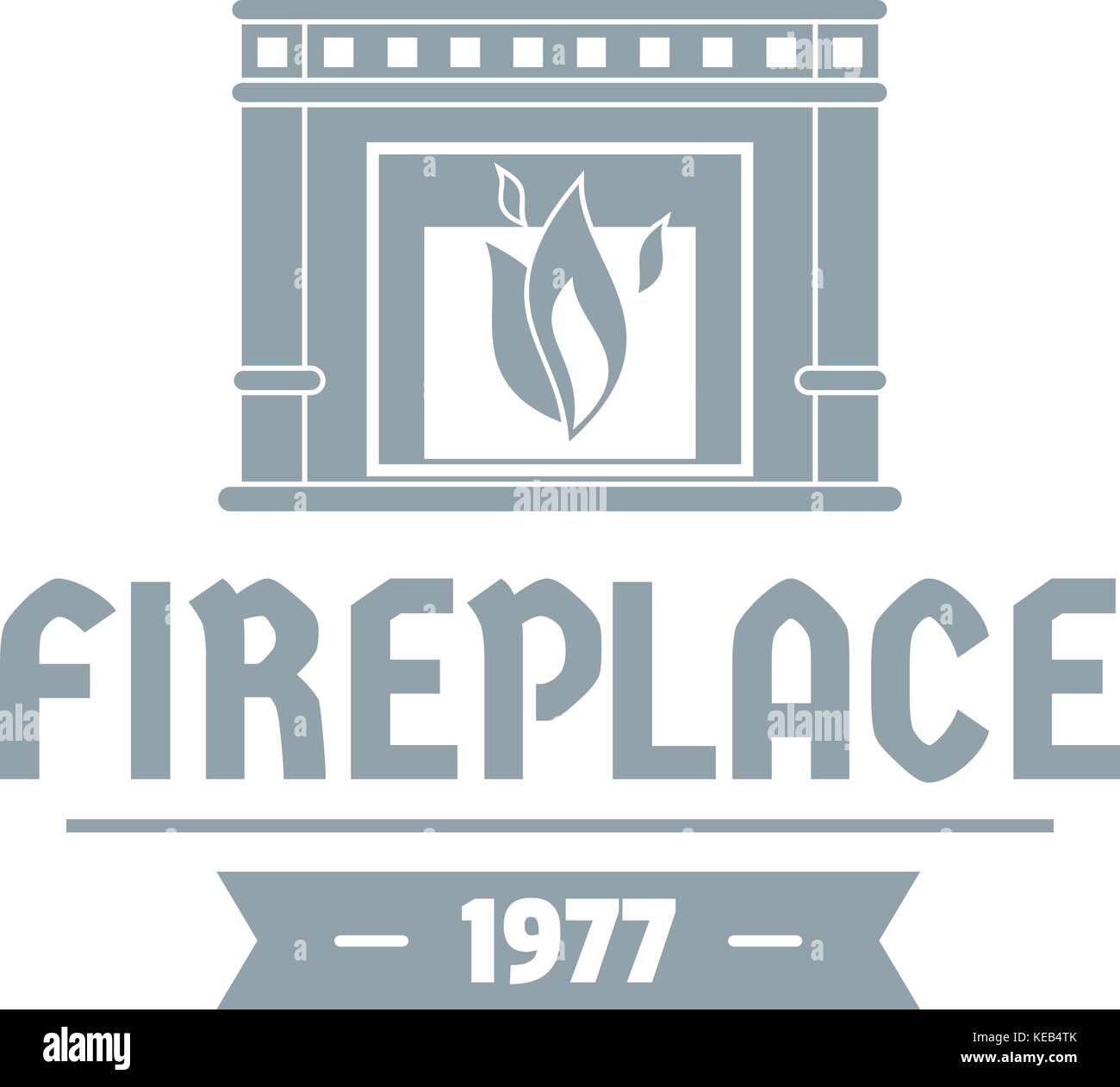 Fireplace logo, simple gray style Stock Vector Image & Art - Alamy