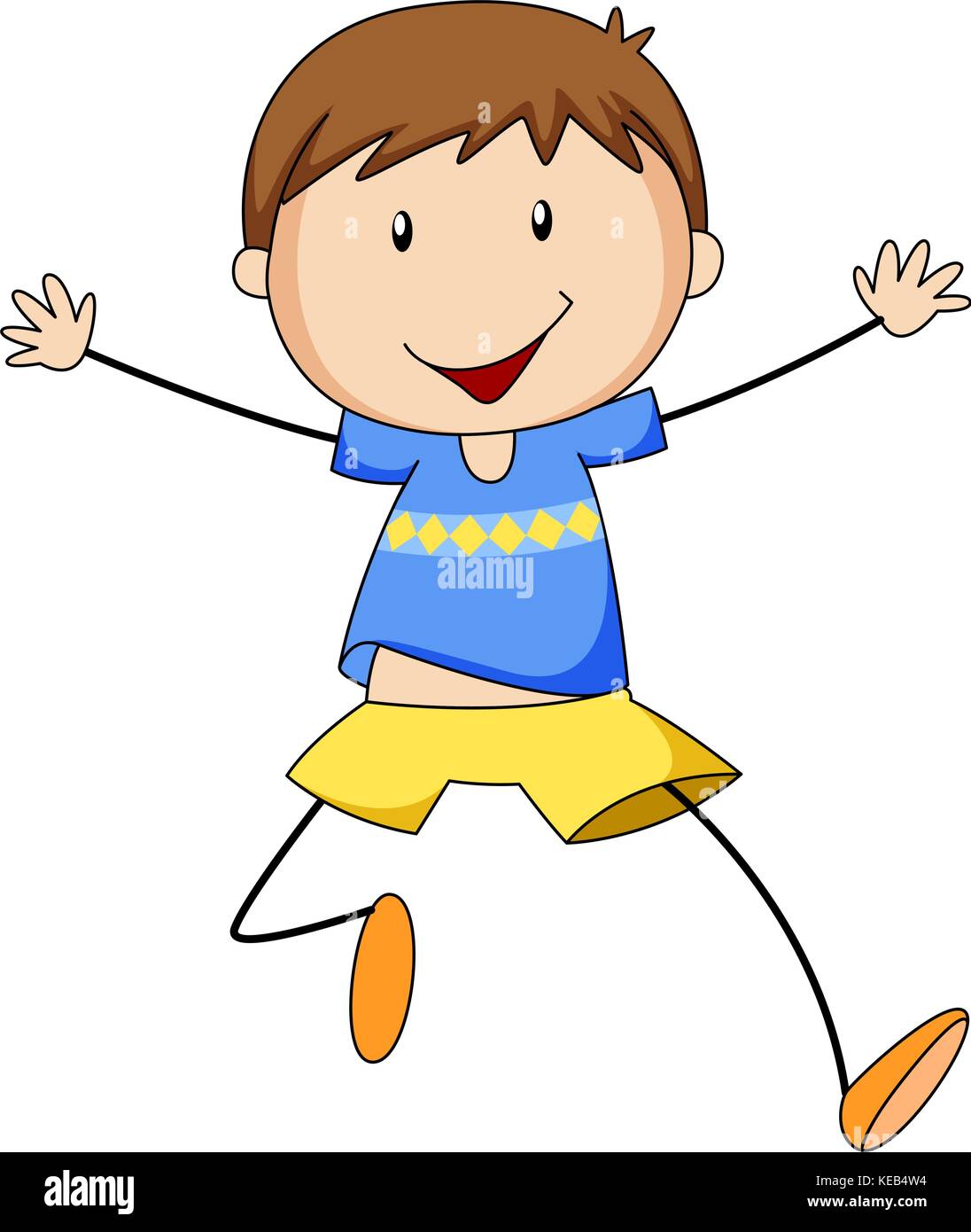 Close up happy boy running alone Stock Vector Image & Art - Alamy