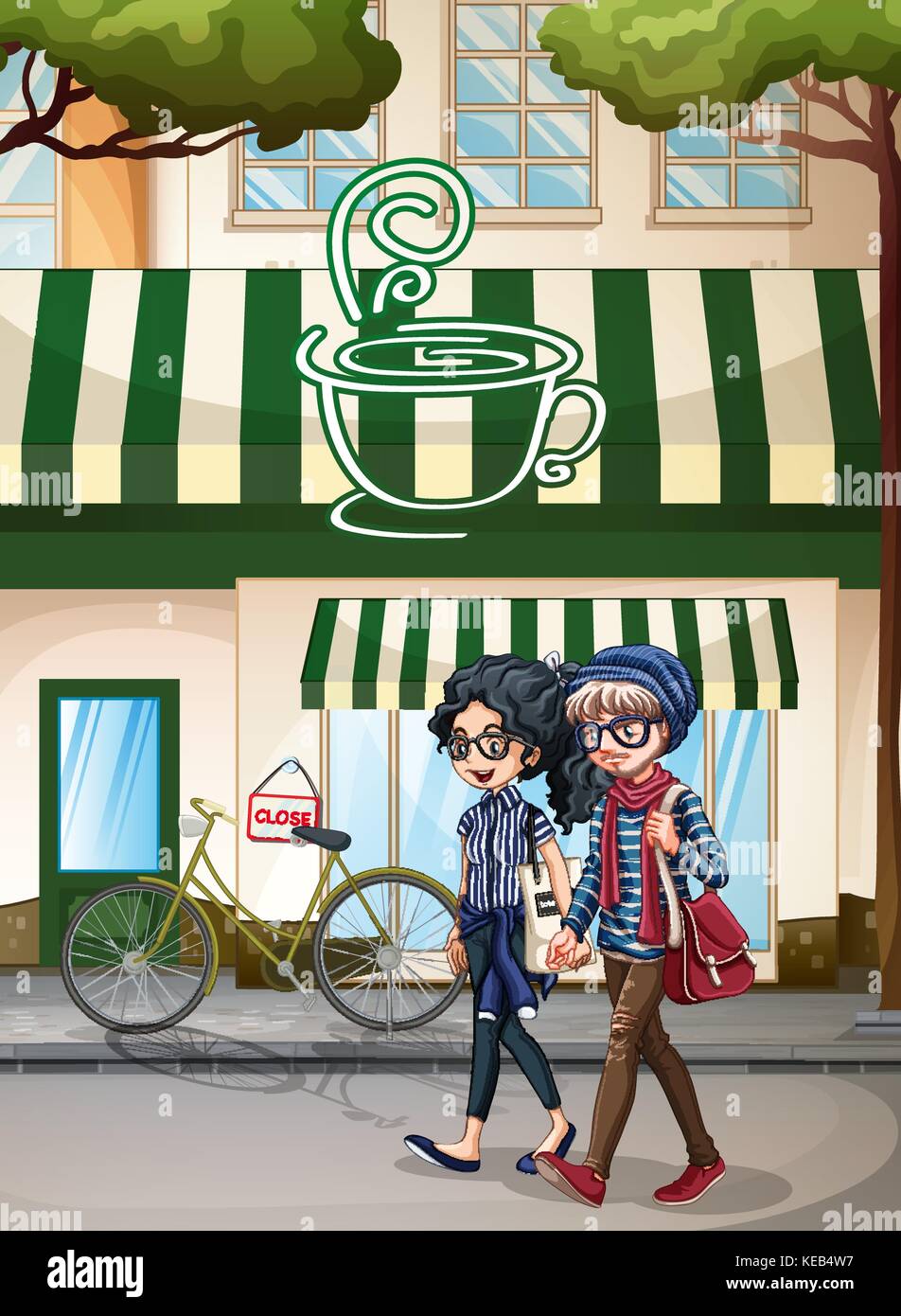 People outside in cafe Stock Vector Images - Alamy